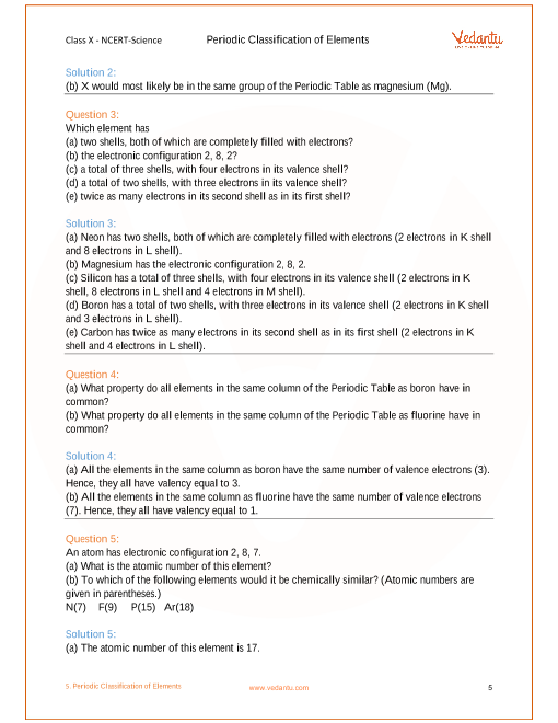 The Periodic Table And Classification Of Elements Worksheet | Cabinets ...