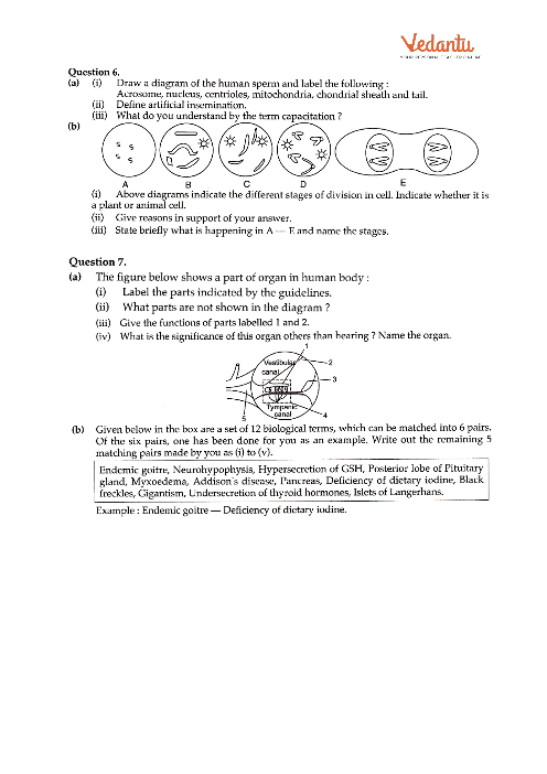 CISCE ICSE Class 10th Biology Specimen Question Paper See, 54% OFF
