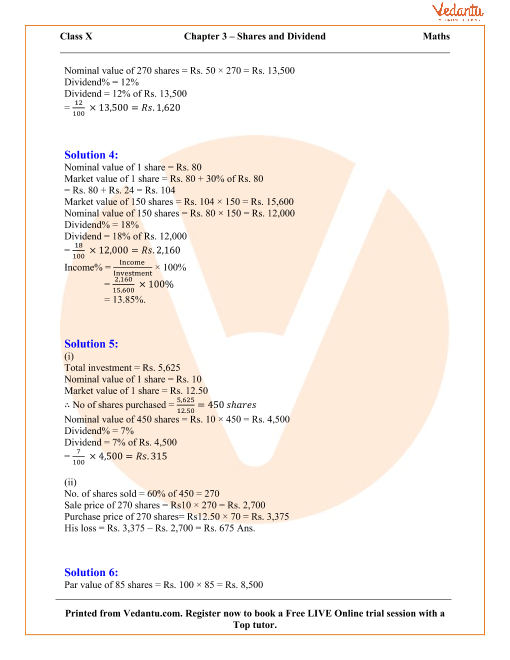 Shares And Dividends Maths Project