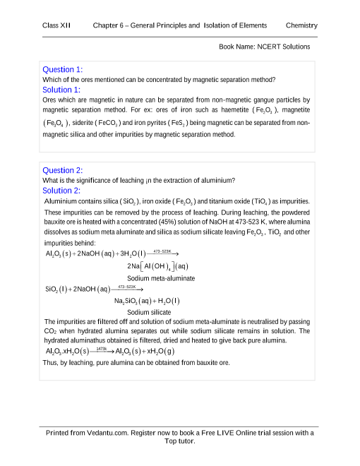NCERT Books Free Download for Class 12 Chemistry Chapter 6 - General ...