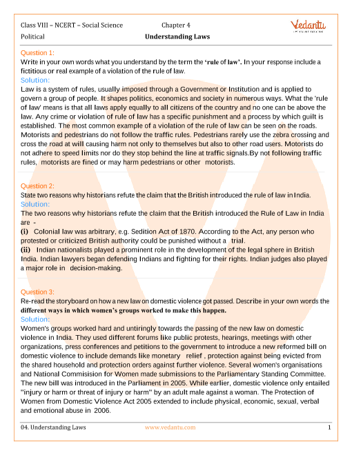 NCERT Solutions for Class 8 Social Science - Social and Political Life ...