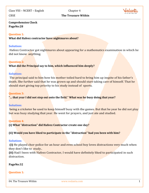 NCERT Solutions for Class 8 English It So Happened Chapter 4 - The ...