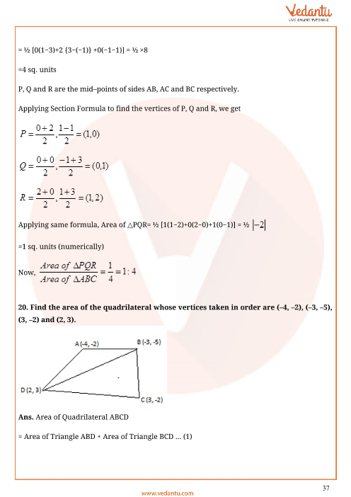 CBSE Class 10 Mathematics - Chapter 7 - Coordinate Geometry - Important ...