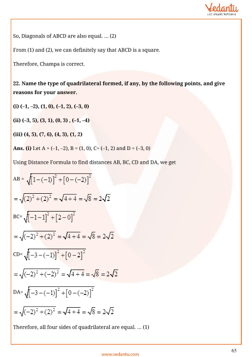 CBSE Class 10 Mathematics - Chapter 7 - Coordinate Geometry - Important ...