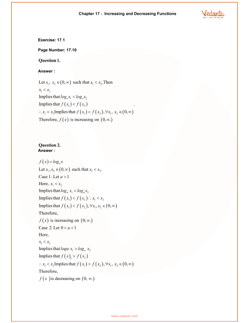 RD Sharma Class 12 Maths Solutions Chapter 17 - Increasing and ...