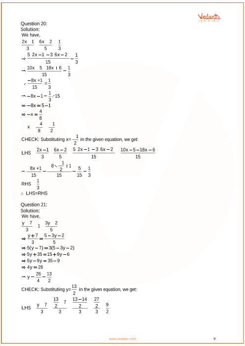 Linear Equations In One Variable Class 7th Cbse - Tessshebaylo