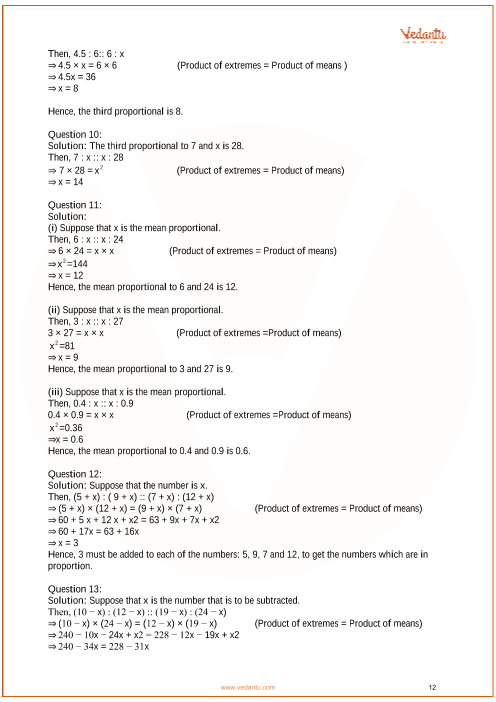 Ratio And Proportion Class 7 Worksheet Pdf English Grammar Exercises 