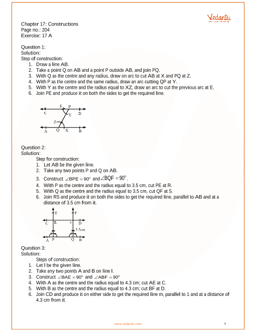 RS Aggarwal Class 7 Solutions Chapter 17 Constructions RS Aggarwal Class 7 Solutions Chapter 17 Constructions