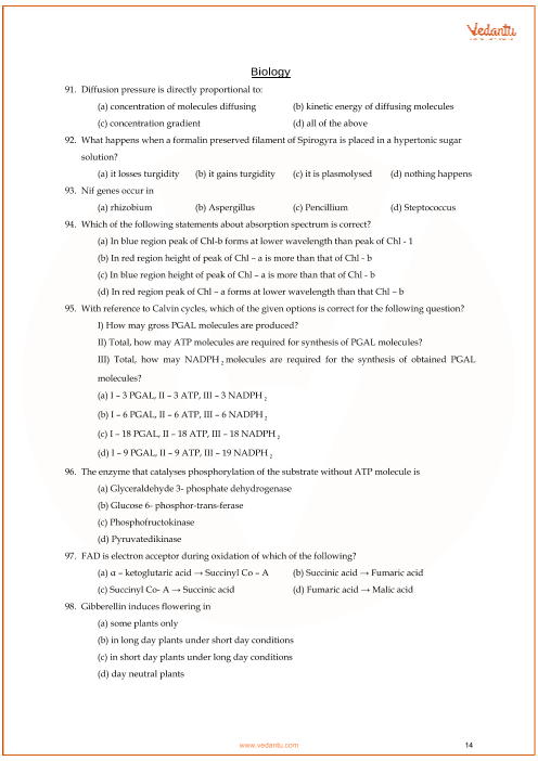 Neet Sample Paper By Vedantu Exampless Papers