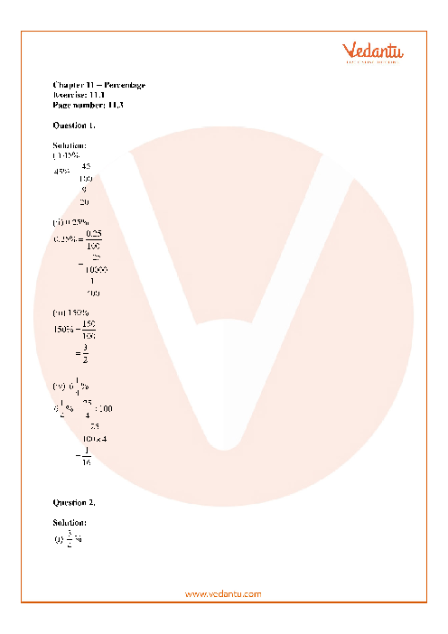 RD Sharma Class 7 Solutions Chapter 11 - Percentage (Ex 11.2) Exercise ...