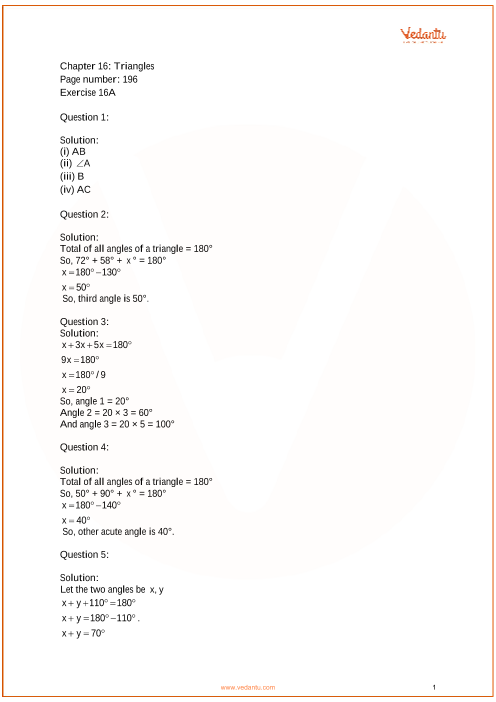 RS Aggarwal Solutions Class 6 Chapter-16 Triangles (Ex 16A) Exercise 16 ...