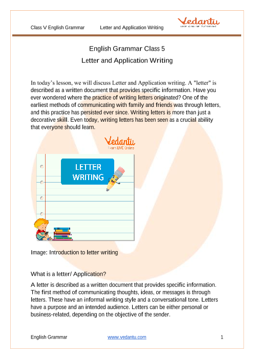 Informal Letter Writing Worksheet For Cl 5th Grade Students ...