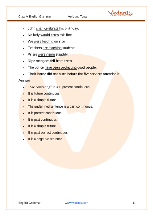 English Grammar Tenses Worksheets For Grade 5