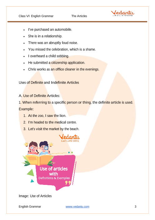 Grade 1 Grammar Lesson 6 Articles A And An Grammar English Year3