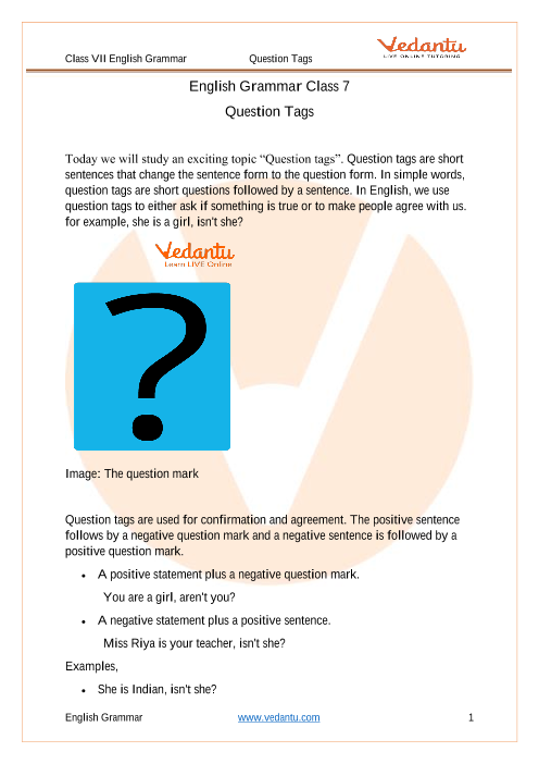 Question Tags English Grammar Lessons Learn English Questions With