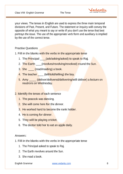 English Grammar Exercises For Class 8 With Answers Conjunction