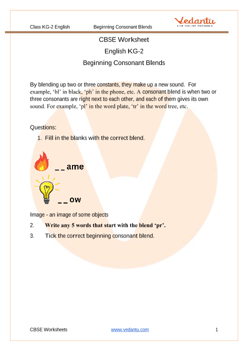 Initial Consonant Blends Worksheets For Grade 3 With Answers ...