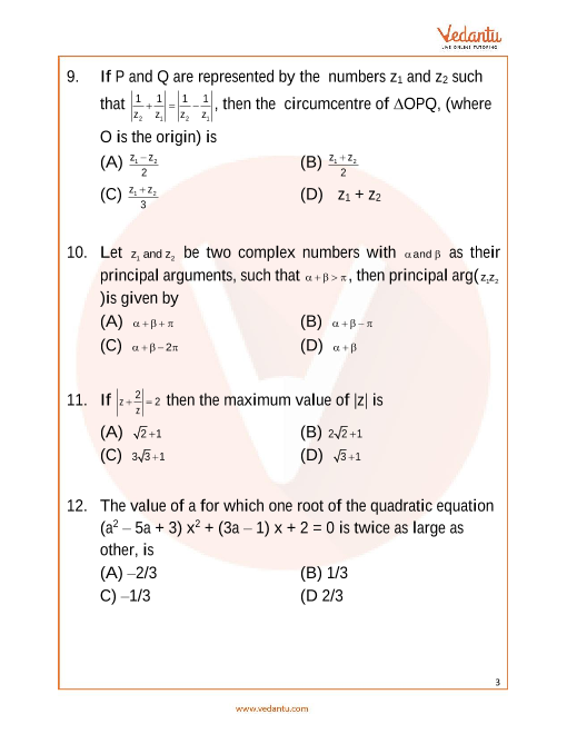 Complex Numbers And Quadratic Equations Jee Mains Complex Numbers And Quadratic Equations Jee Mains
