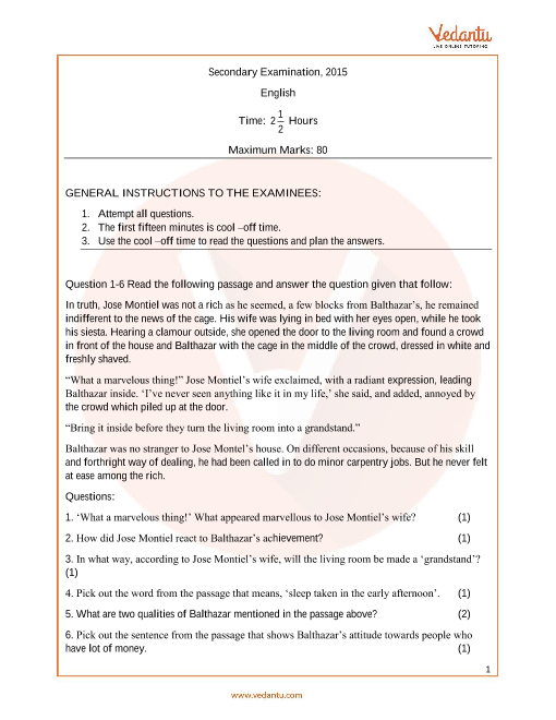 Kerala Board KBPE Question Paper For Class 10 English 2015 Kerala Board KBPE Question Paper For Class 10 English 2015