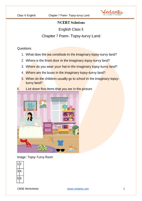 NCERT Solutions for Class 5 English Marigold Chapter 7 Poem - Topsy Turvey Land