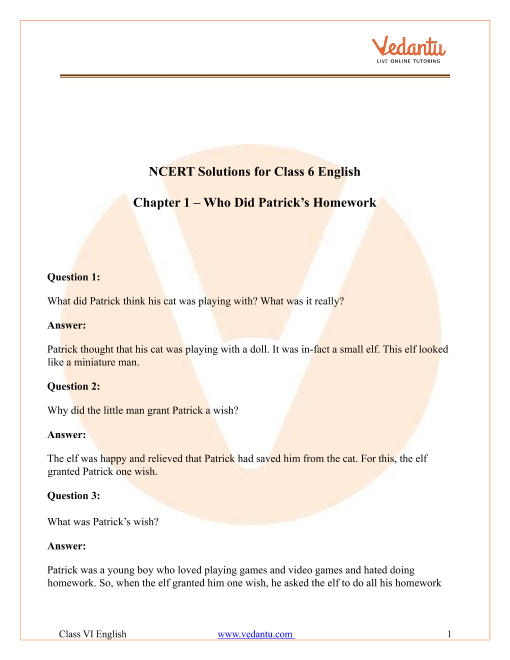 NCERT Solutions For Class 6 English Honeysuckle Chapter 1 Who Did NCERT Solutions For Class 6 English Honeysuckle Chapter 1 Who Did