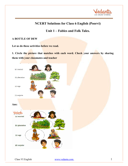 Ncert Solutions Class 6 English