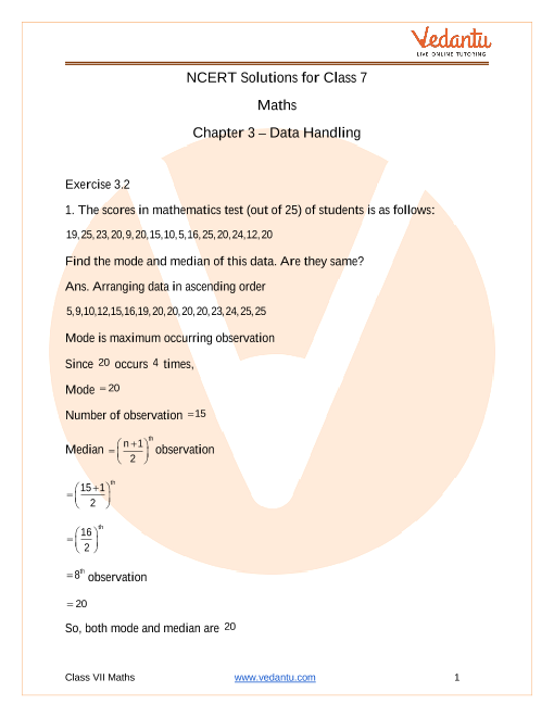 NCERT Solutions for Class 7 Maths Chapter 3 Data Handling (EX 3.2 ...