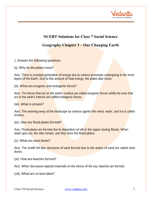 NCERT Solutions for Class 7 Social Science Our Environment Chapter-3