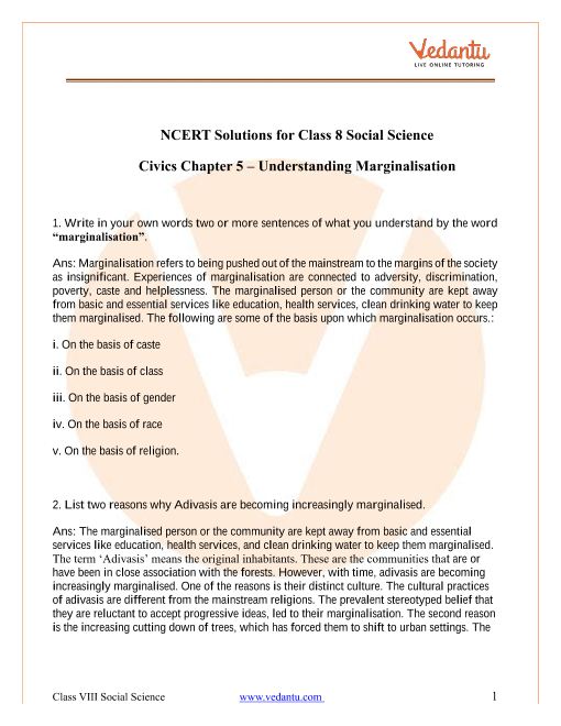 NCERT Solutions for Class 8 Social Science - Social and Political Life ...