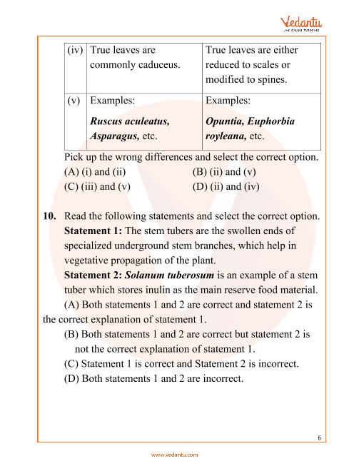 Morphology Of Flowering Plants Neet Questions Mcq Infoupdate Org