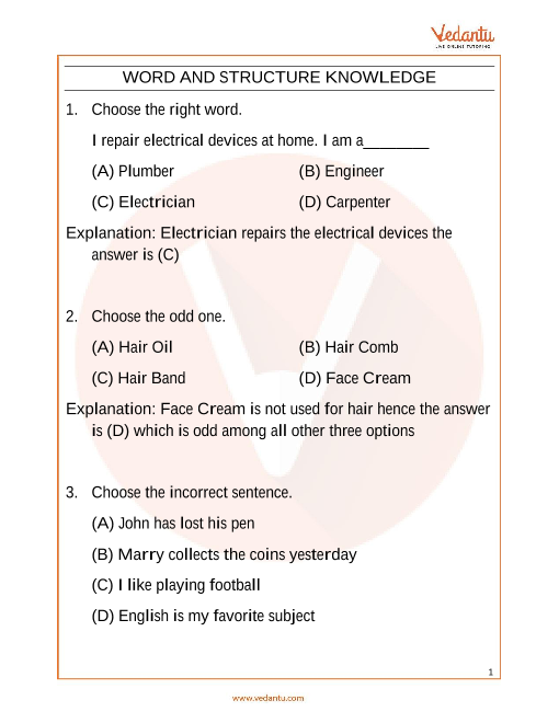 IEO English Sample Paper 2 For Class 4 With Solutions IEO English Sample Paper 2 For Class 4 With Solutions