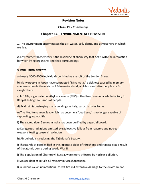 environmental chemistry lecture notes pdf