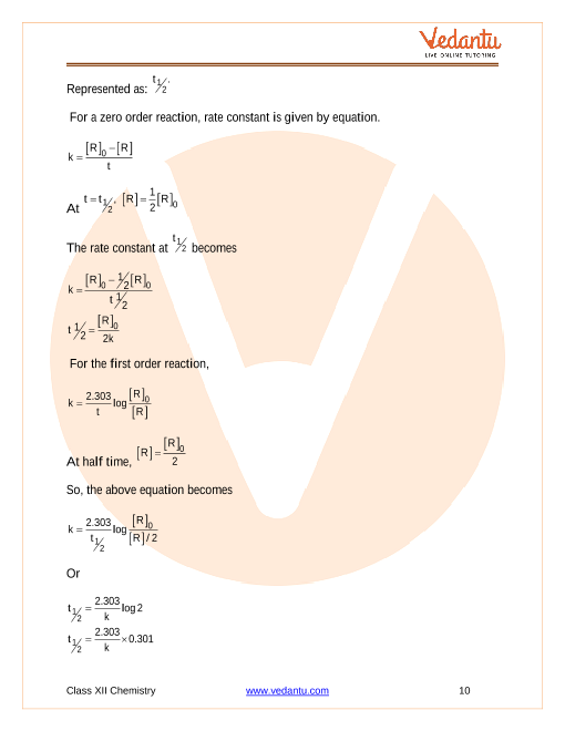 all formulas of chemical kinetics class 12