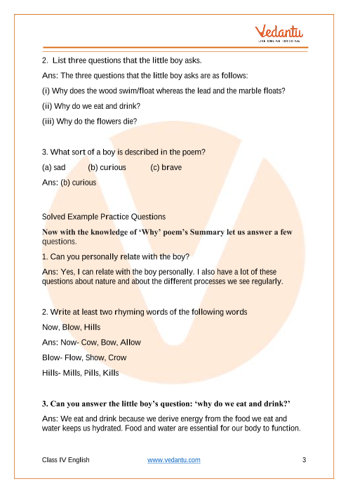 Rhyming Words Poem For Grade 4 With Questions - Infoupdate.org