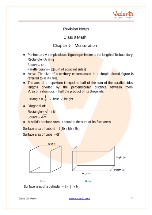 Algebraic Expressions and Identities Class 8 Notes CBSE Maths Chapter 9 ...