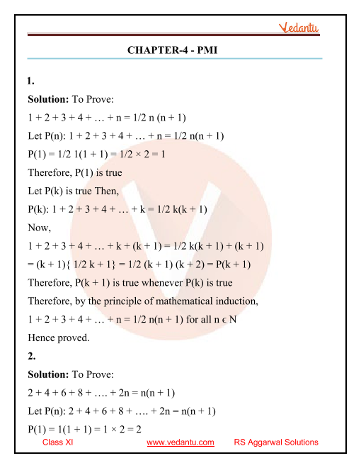 RS Aggarwal Class 11 Solutions Chapter 4 Principle Of Mathematical RS Aggarwal Class 11 Solutions Chapter 4 Principle Of Mathematical