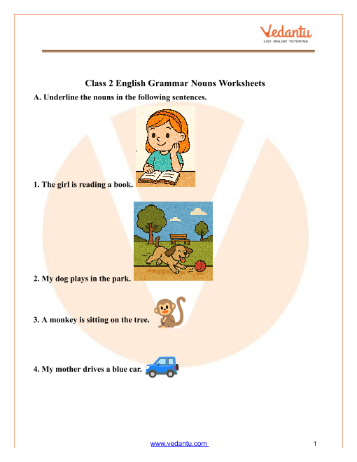 Ppt Download Worksheets For Class 2 English Nouns
