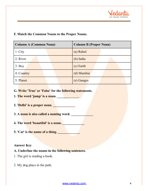 Grammar For Beginners Nouns 2 English Grammar Worksheets English