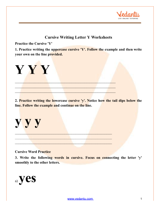 Letter Y Writing