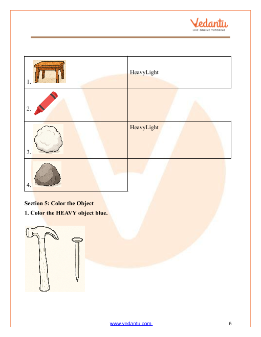 Light Heavy Sorting Worksheet Heavy Or Light: Sort It Out Activity