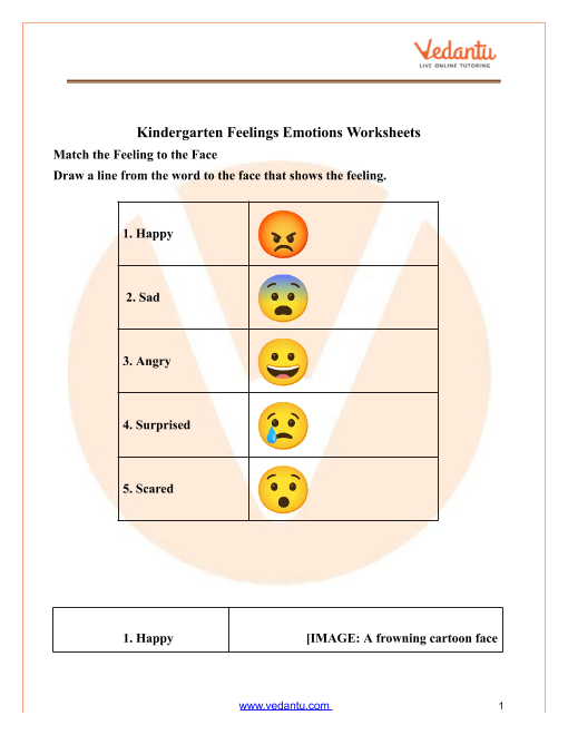 Feelings Matching Worksheet