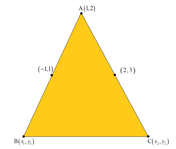 A triangle has a vertex at 12 and the midpoints of class 11 maths CBSE