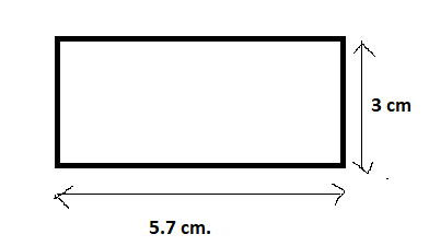 Find the area of the rectangle whose length is 5.7 cm and breath is 3 cm.