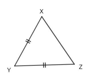 In a triangle XYZ, XY = YZ, then which of the following is true?\n \n ...