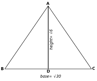 How do you find the exact area of a triangle with a base of square root ...
