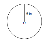 What would be the area of a circle with a radius of 5 inches?