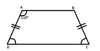 In an isosceles trapezium, $\\angle C$ is equal toA. ${115^ \\circ }$B ...