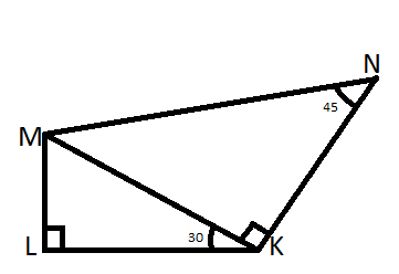 In the figure, if LK =$\\sqrt 3 $, find MK, ML, KN, MN and find the ...