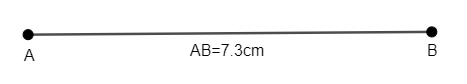 Draw a line segment of length 7.3cm using a ruler.