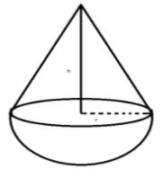 A solid in hemisphere at the bottom and conical above. If the surface ...